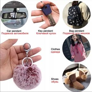 Bags | Wine Red Pom Pom Bag Charm Keychain | Poshmark